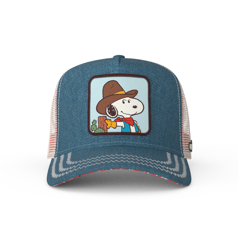 OVERLORD X Peanuts: Cowboy Snoopy Denim Trucker Cap – Overlord Caps
